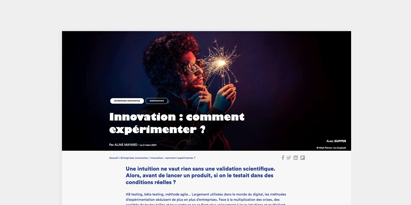 SUPPER - PRESSE - Innovation : comment expérimenter SUPPER - PRESSE - Innovation : comment expérimenter
