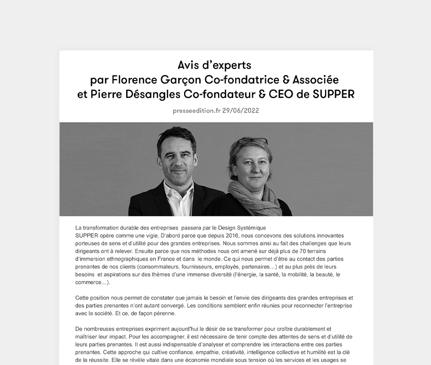 La transformation durable des entreprises passera par le Design ...